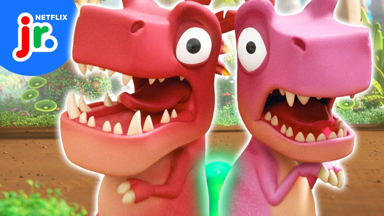 T-Rex Twins STUCK in Slime! 🦖 Bad Dinosaurs | Netflix Jr - YouTube