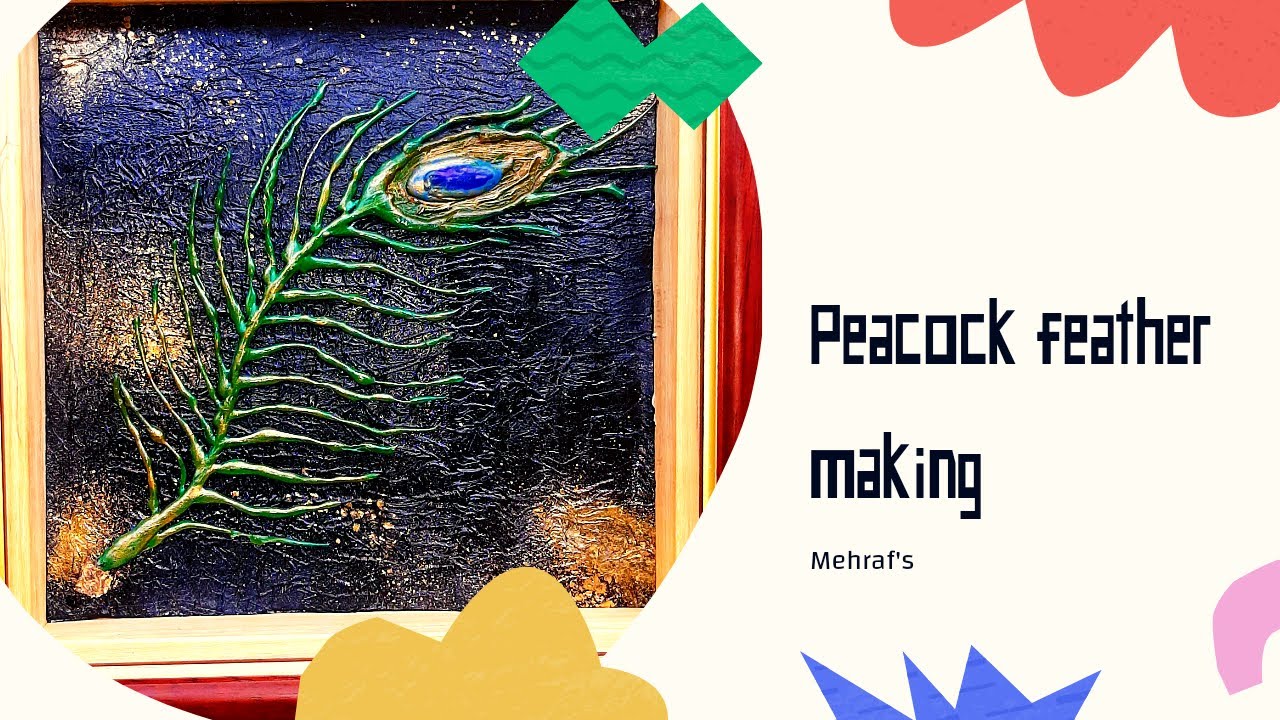 How to make peacock feather with glue gun /glue gun art/peacock feather ...