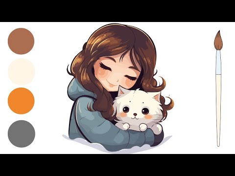 who to draw a cat girl | easy simple drawing - YouTube