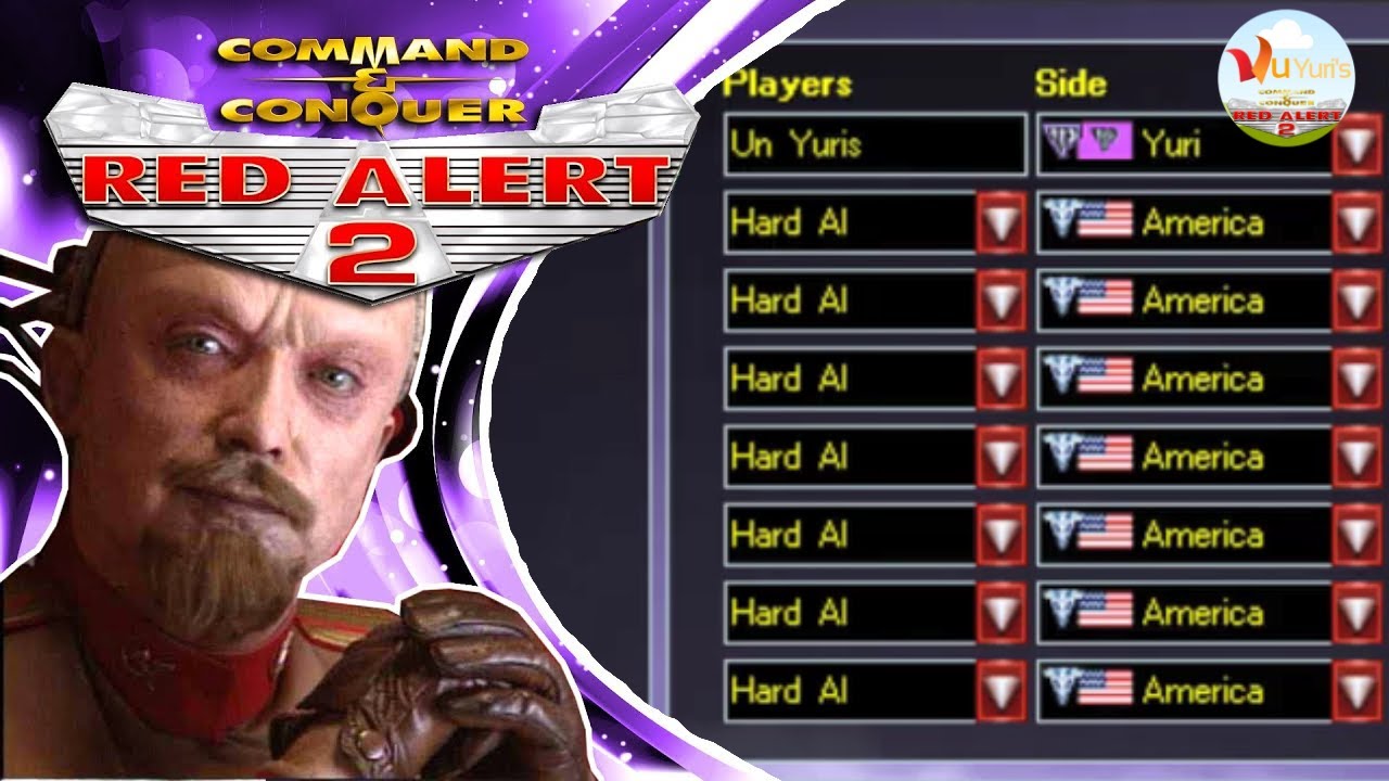 red alert 2 | YURI vs 7 AMERICA + superweapons | Cat's Ballistic map ...