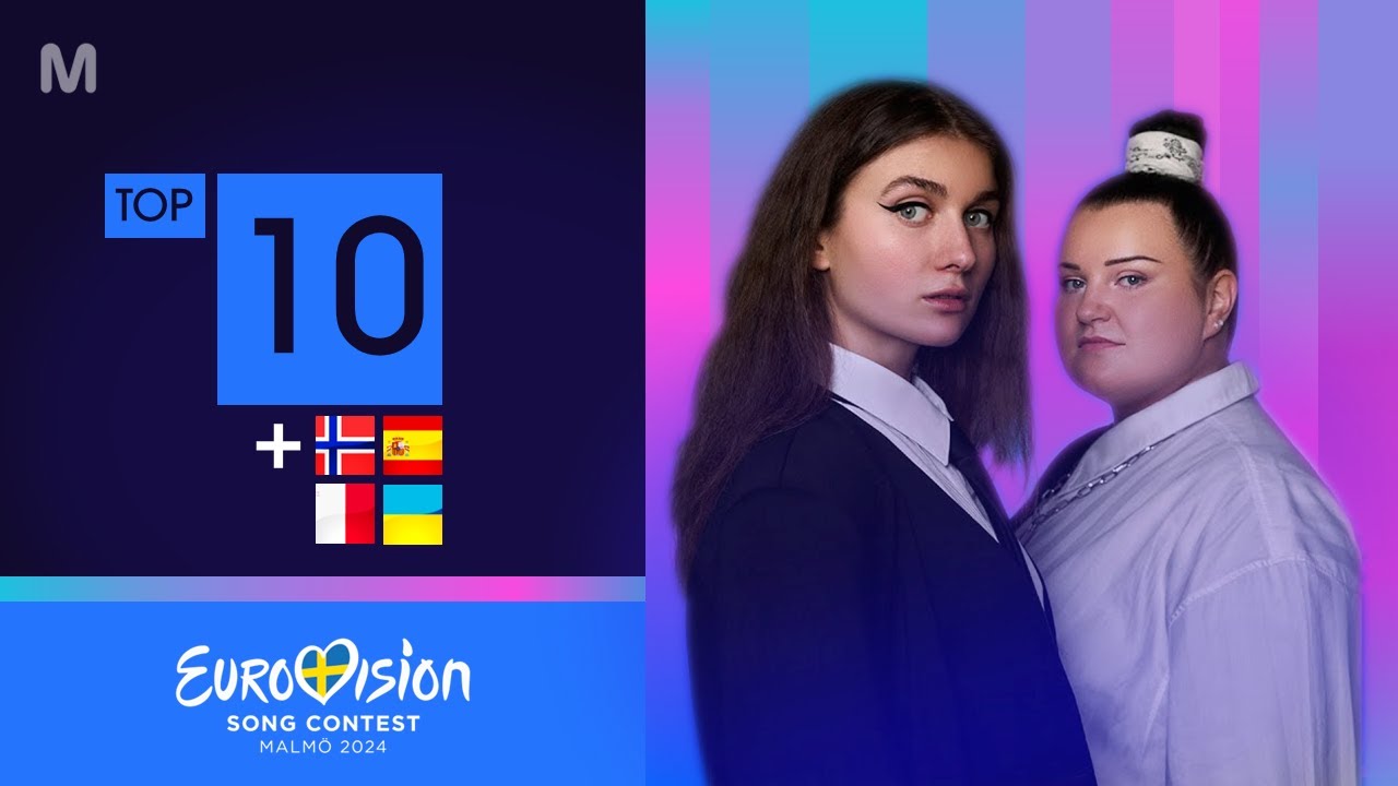 Eurovision 2024 • Top 10 | NEW 🇳🇴🇲🇹🇪🇸🇺🇦 (+comments) - YouTube
