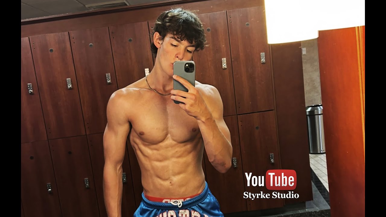 Teen Fitness Model Bodybuilding Swole Muscle Pump Posing Tobey Jennings ...