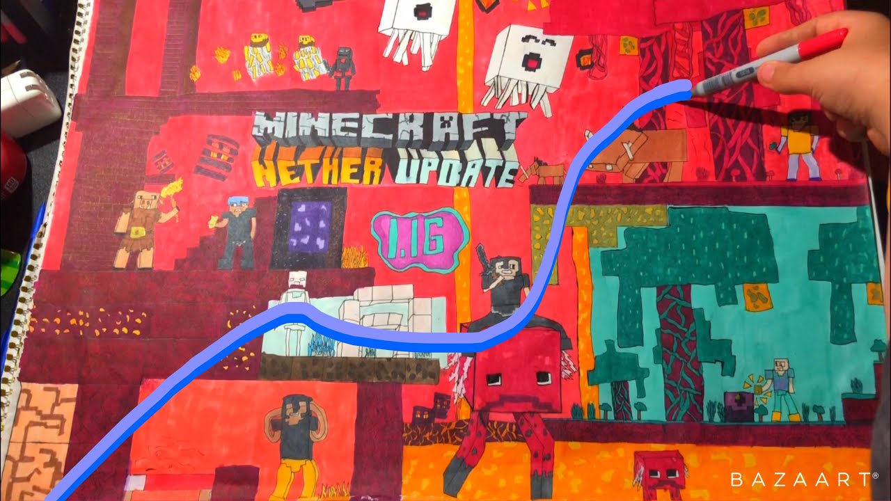 Making a 24 Hour Minecraft drawing... (HUGE) - YouTube