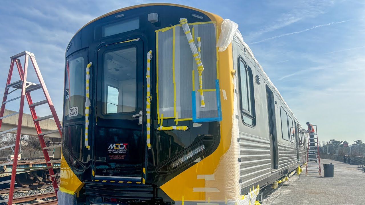 New MTA Metro Subway Cars Arrive in Baltimore! - YouTube