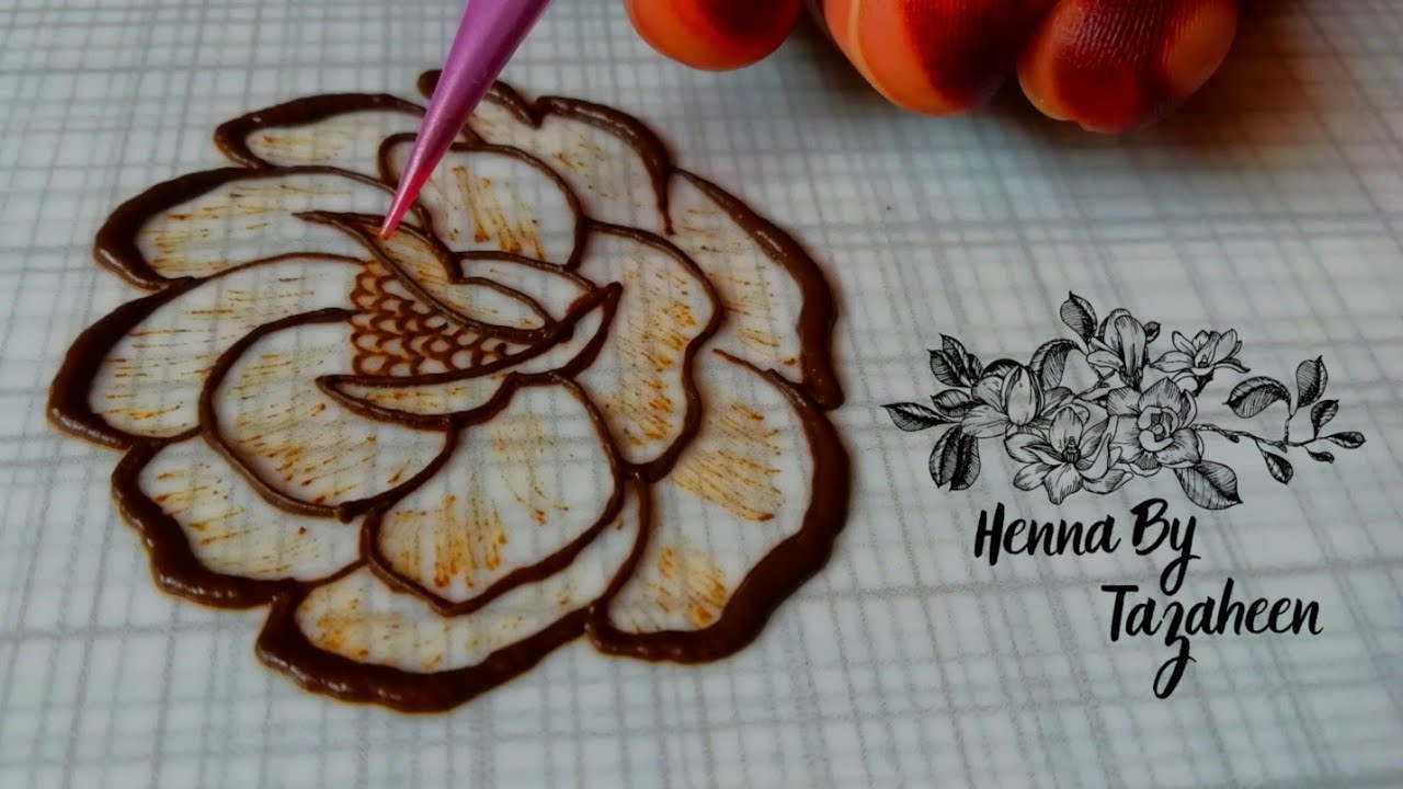 How To Draw Henna Rose | 3D ROSE Design || Tazaheen Art. - YouTube