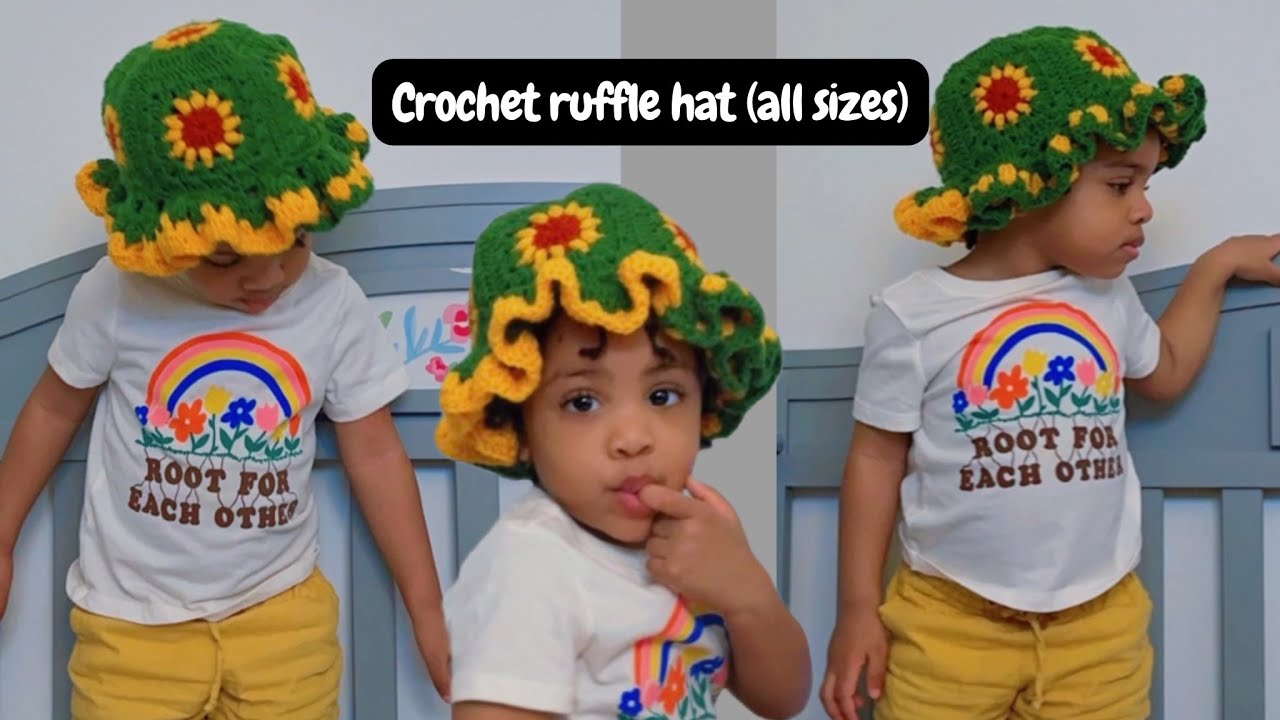 How to crochet ruffle hat tutorial - YouTube