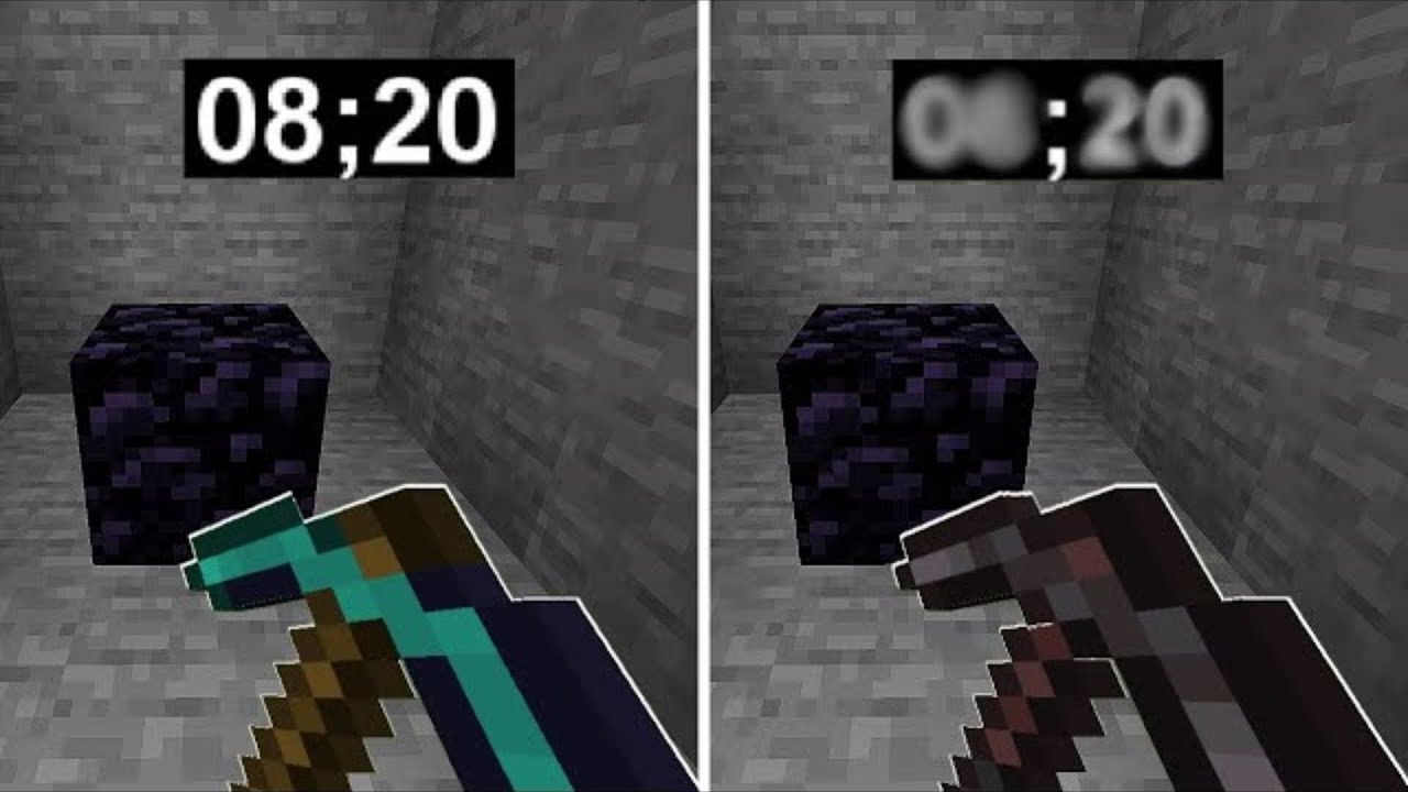Minecraft Netherite Pickaxe Vs Diamond Pickaxe (obsidian) - YouTube