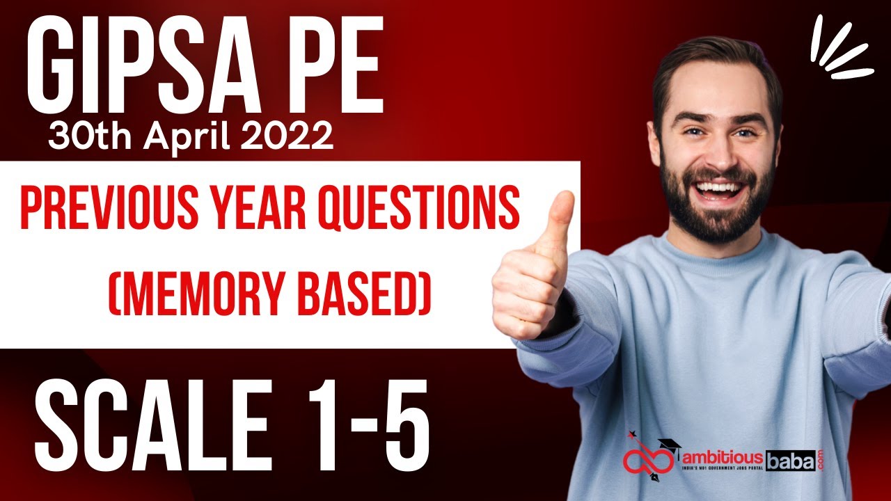 GIPSA Promotion Exam scale 1 to 5 Previous Year Memory Based Questions ...