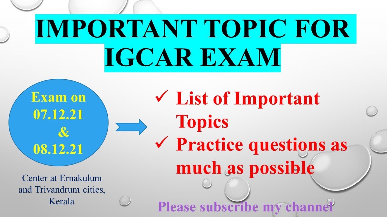 IGCAR: Important topics of Electronics paper - YouTube