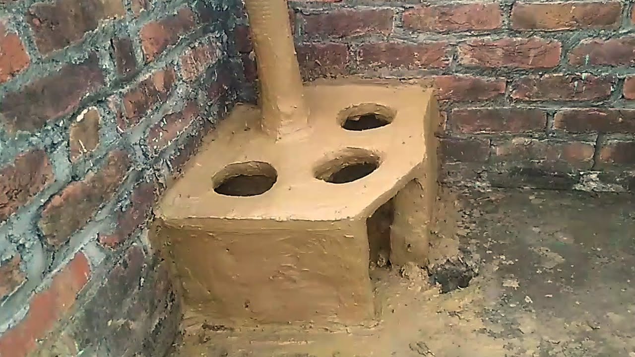 🌿 Smokeless Primitive Wood Stove with Mud and Bricks | Eco-Friendly ...