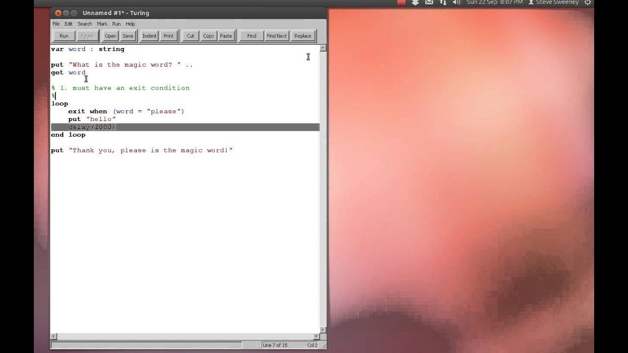 Programming in Turing - Repetition 01 - Exit Condition at Beginning of Loop - YouTube