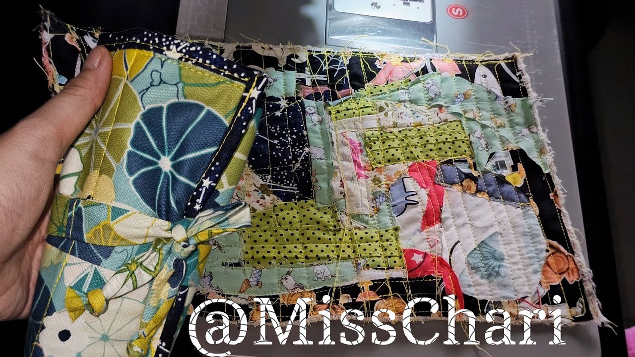 1 of 2: Placemat Fabric Collage for Mani Pedi Organizer - Upcycled ...