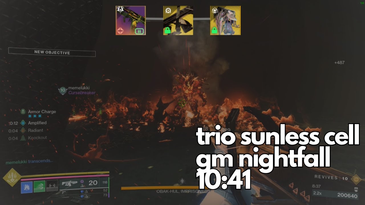 First Look: Sunless Cell Trio Grandmaster Nightfall in 10:41! (plat ...