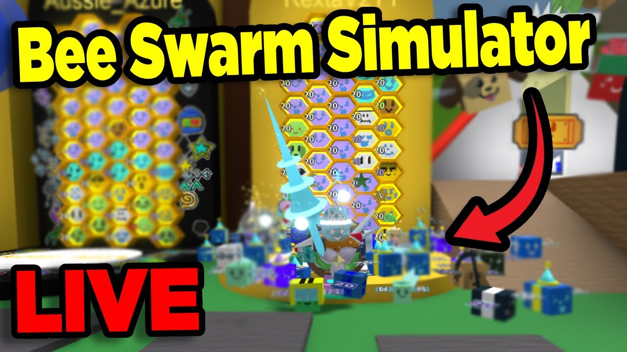LIVE | Bee Swarm Simulator | Playing with viewers | Trading stickers and beequips - YouTube