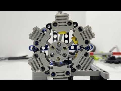Lego Technic 6 Cylinder Radial Engine - YouTube