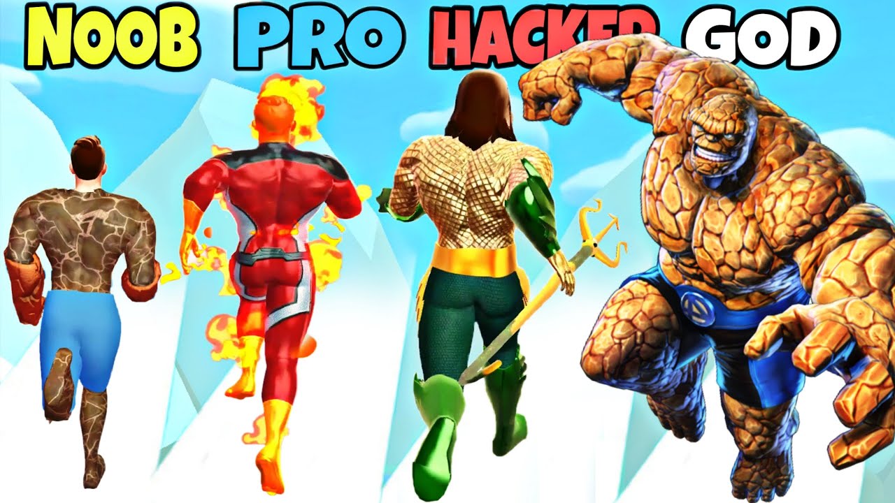 NOOB vs PRO vs HACKER vs GOD in Hero Evolve Runner - YouTube