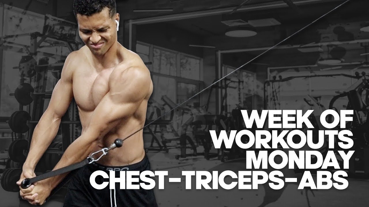 Week of Workouts | Monday - Chest, Triceps, Abs | Simon Brandon - YouTube