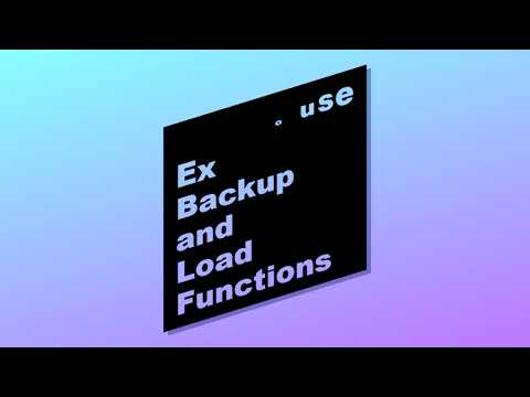 Tutorial how to use function Ex, Backup and Load in TVG