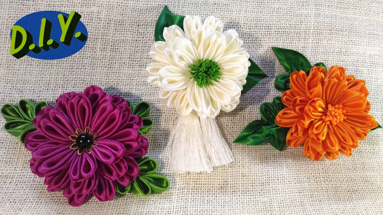 D.I.Y. New Kanzashi Flower | MyInDulzens - YouTube
