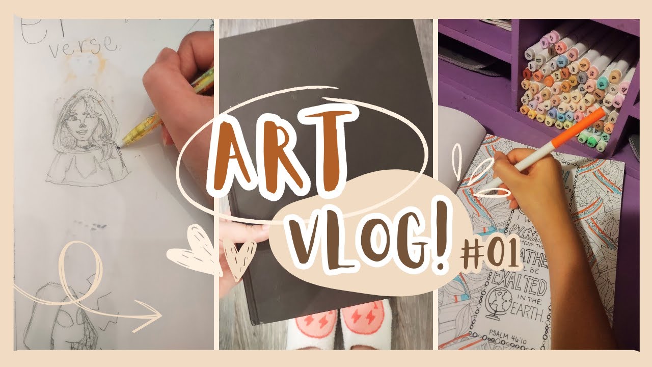 Art vlog! | drawing,coloring,snacks and more! ︎ - YouTube