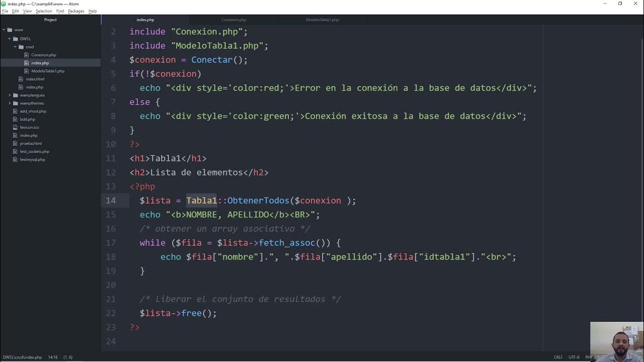 CRUD PHP fetch javascript mysql "Obteniendo datos". parte 1/6 - YouTube