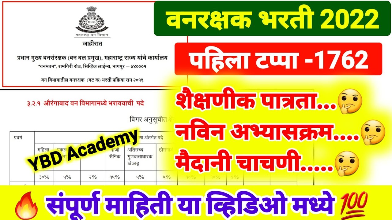 वनरक्षक भरती 2022 संपूर्ण माहिती | vanrakshak bharti 2022 | maharashtra ...