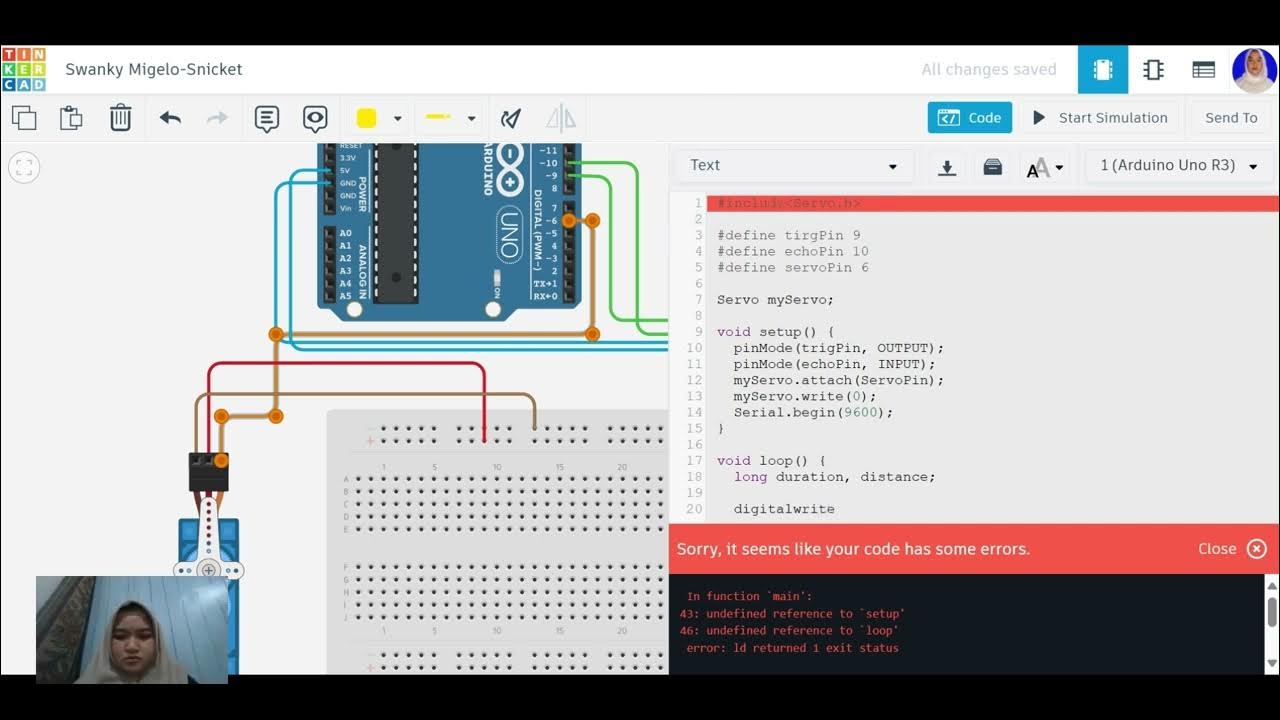 Rangkaian Arduino untuk menggerakkan motor servo pada sensor JARAK - YouTube