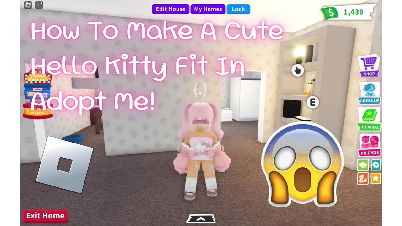 Adopt Me! Cute Hello Kitty Outfit Tutorial - YouTube