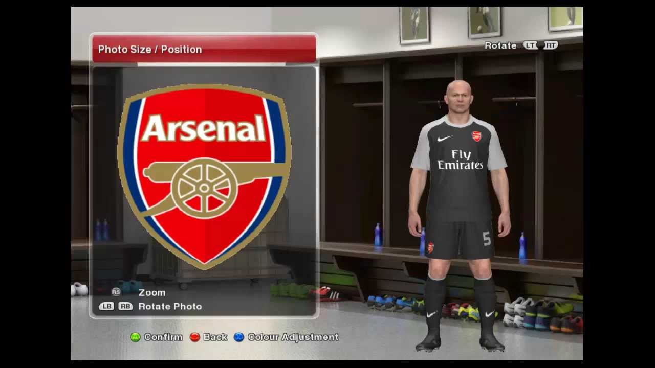 Uniforme do Arsenal 2013/2014 para PES 2014 [Tutorial] - YouTube