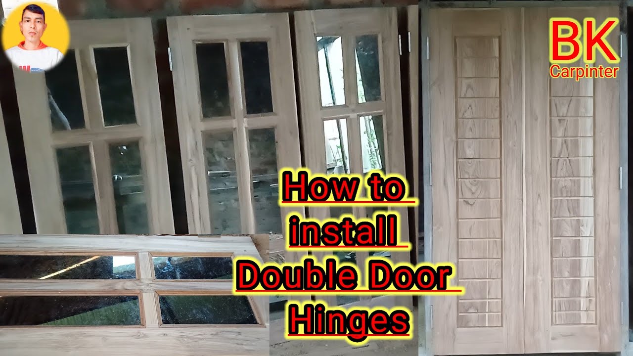 How to install Double Door Hinges ||and window frame glass fitting ...
