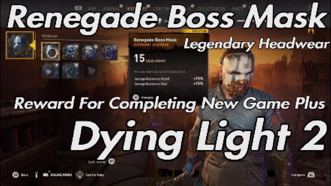 Dying Light 2 - Legendary Headwear Renegade Boss Mask New Game Plus ...