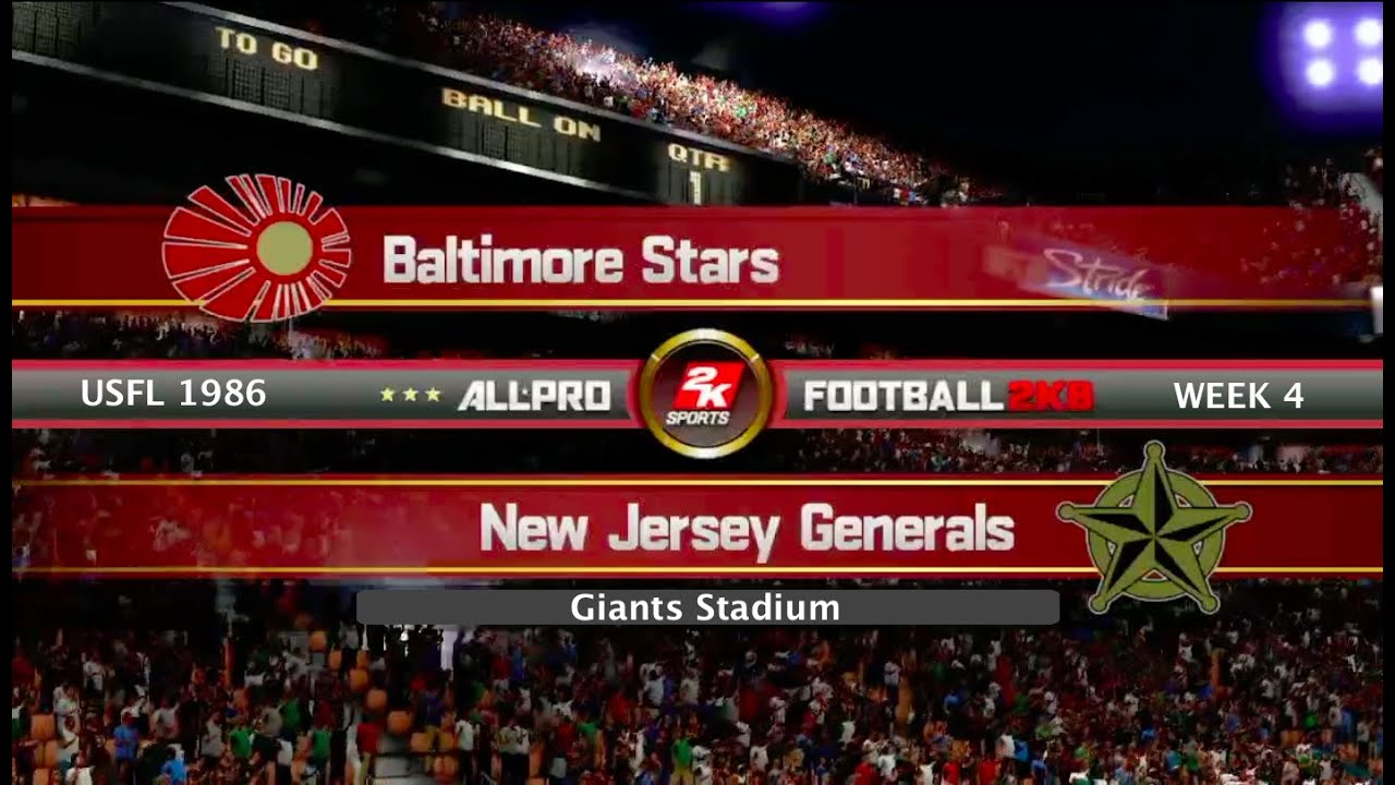 The Lost Seasons: USFL 1986 Week 4 - Baltimore Stars (2-1) @ New Jersey ...