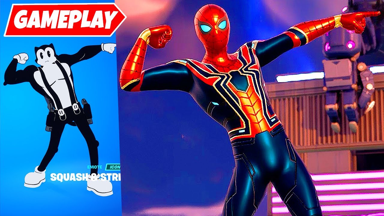 Iron Spider Fortnite doing All Funny Built-In Emotes in-Game!.. - YouTube