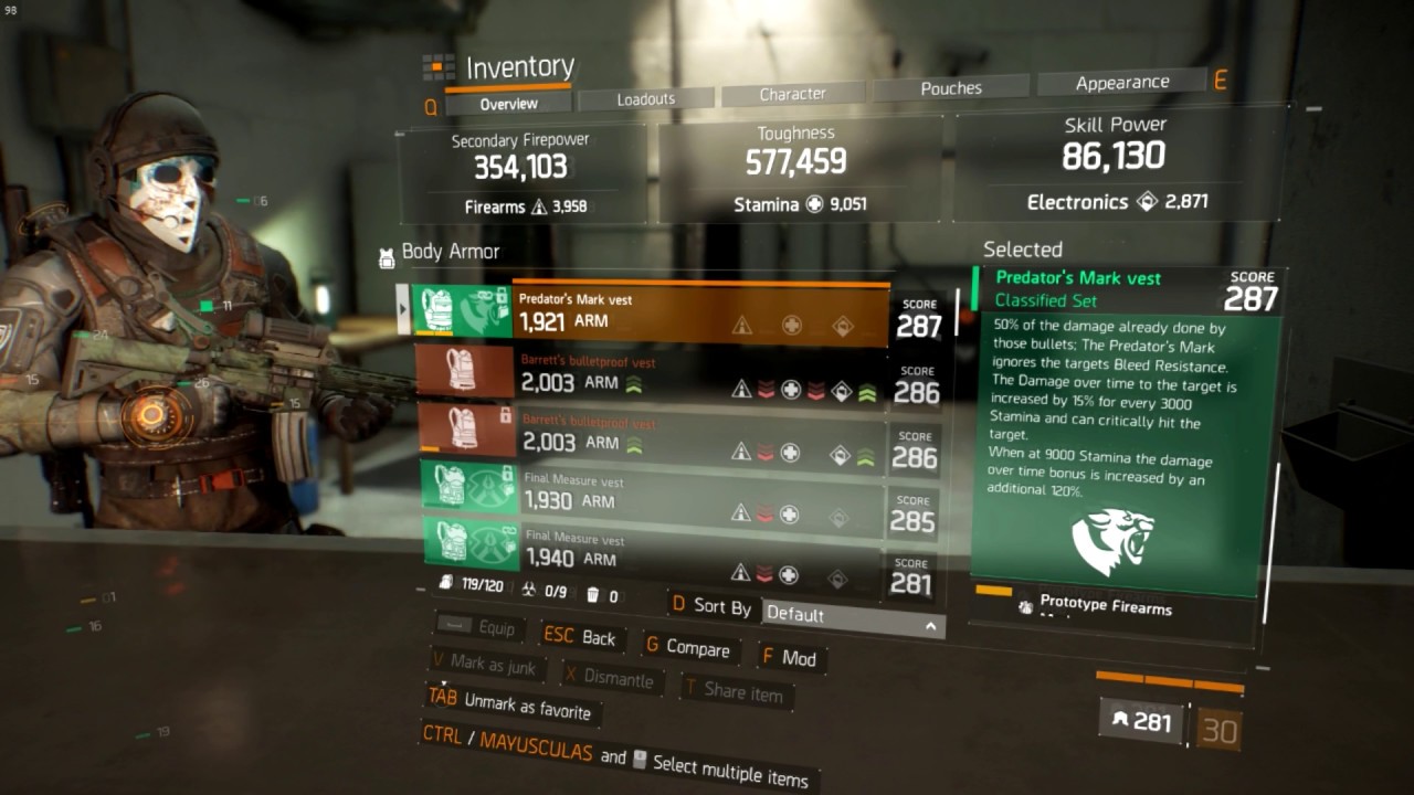 The Division | Predator's Mark Build 1.8 | Predator's Mark Classified ...