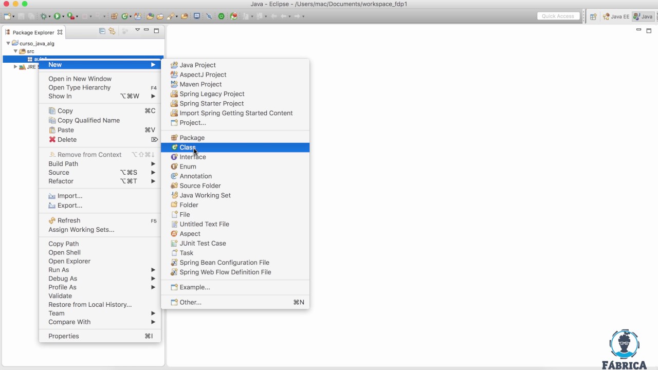 Eclipse Criando um novo projeto - YouTube