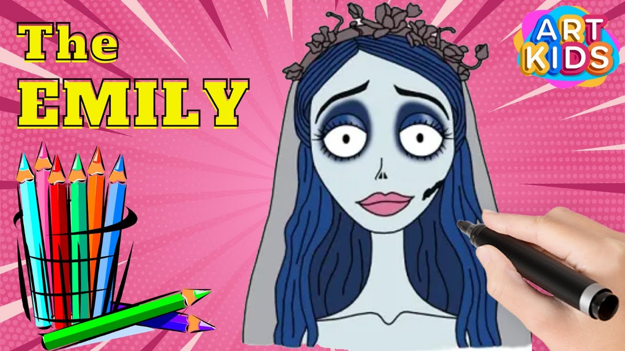 🔴HOW TO DRAW EMILY FROM CORPSE BRIDE | DRAW EMILY FOR KIDS | ART KIDS ...