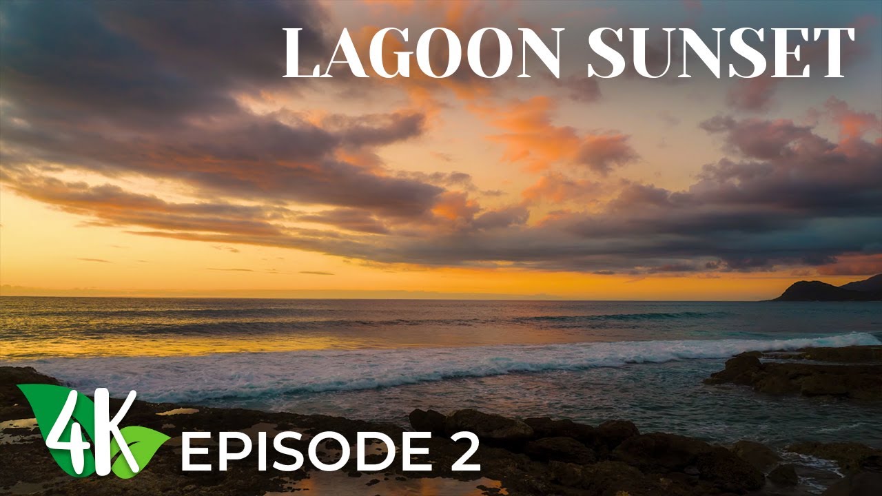 Crashing Waves & Calm Piano Melody for Good Sleep & Relax - 4K Ko Olina Lagoon Stunning Sunset ...