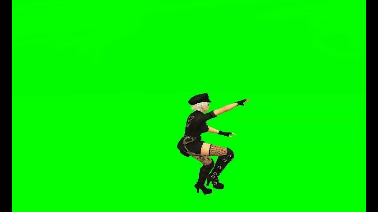 Green Screen Girl Chroma Key Woman 3D Animation Cop Girl 2020 Royalty ...