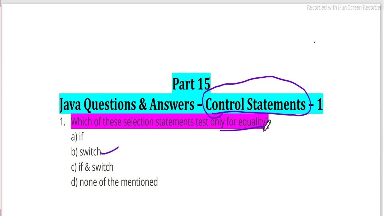#15 Important Java Language MCQ control statements Part 1 - YouTube
