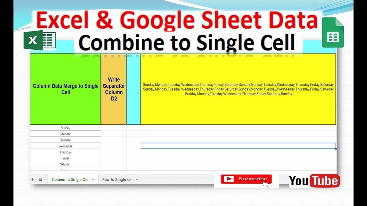 How to Excel Data Combine to Single Cell II combine multiple cells into ...