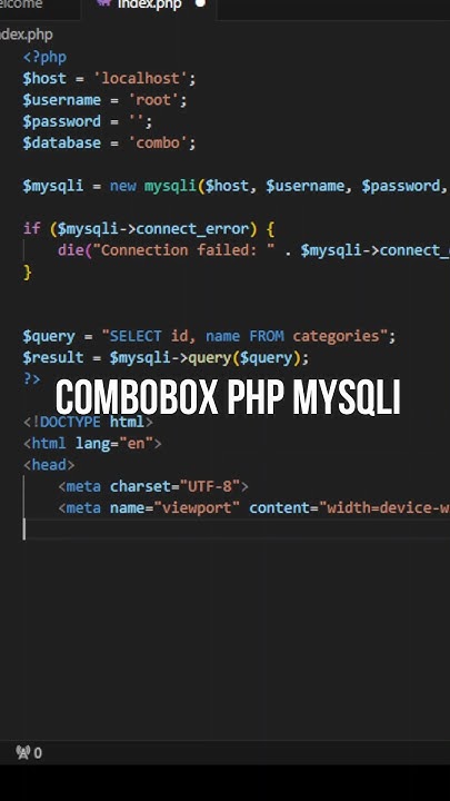 combobox PHP MySQLI #php #coding - YouTube