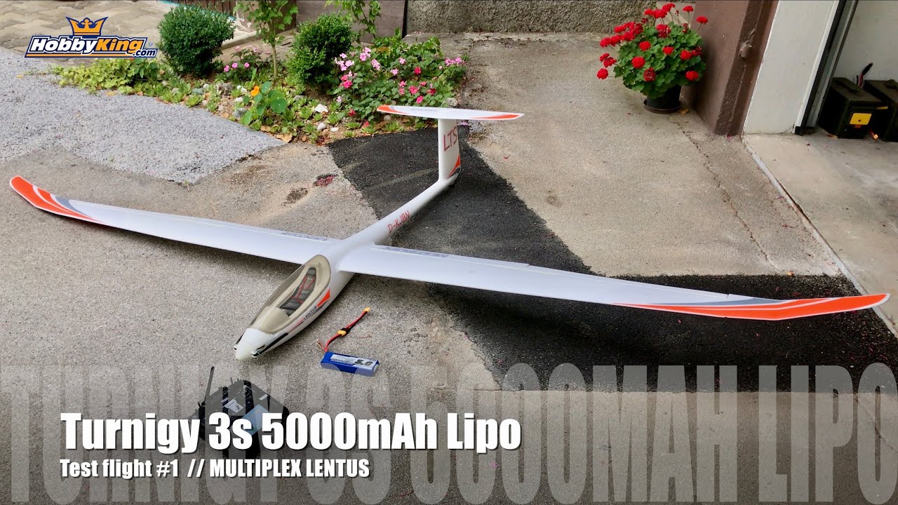 Turnigy 3s 5000mAh 20C Lipo // Test #1 - LENTUS RR from Multiplex - YouTube
