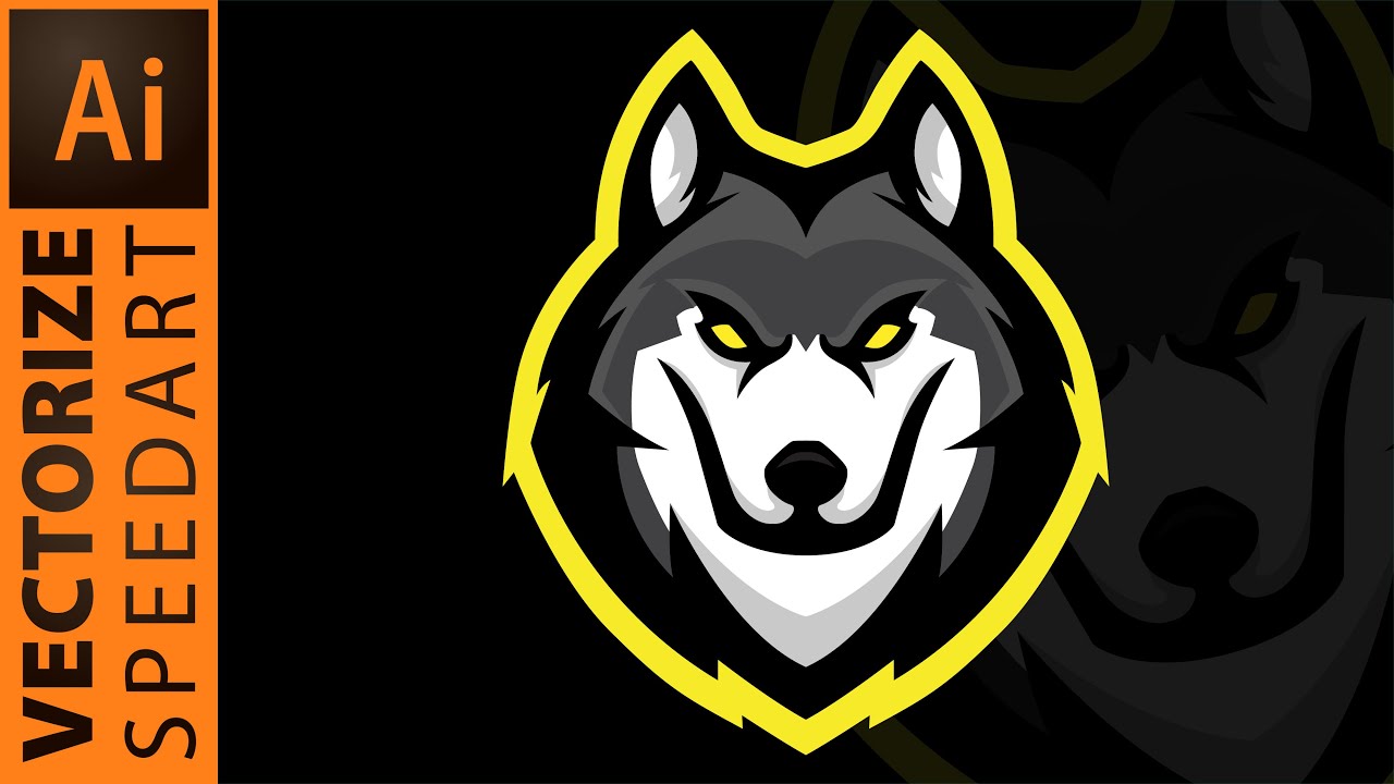 Vectorize Speedart Wolf Mascot Youtube