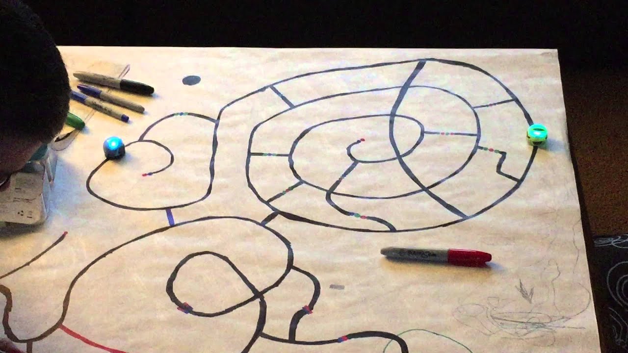 Ozobot custom table top track with colors - YouTube