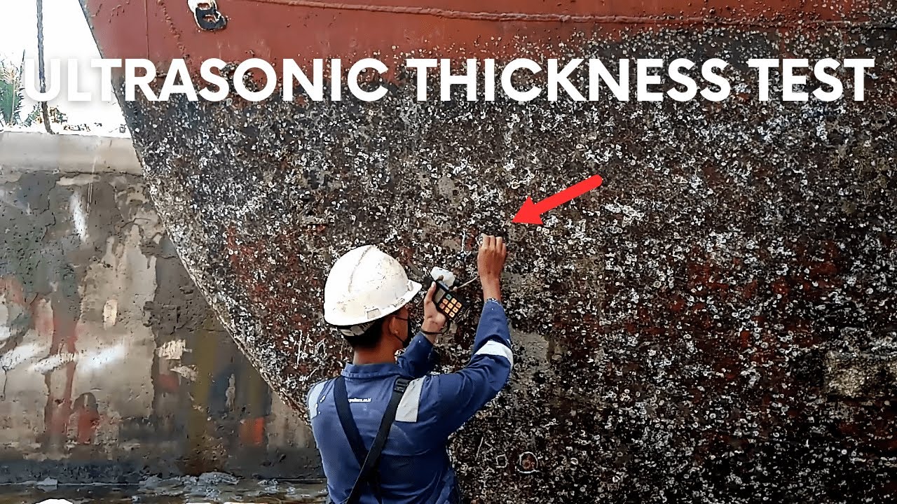 Ultrasonic Thickness Test On KM. Sabuk Nusantara 27 Ship - YouTube