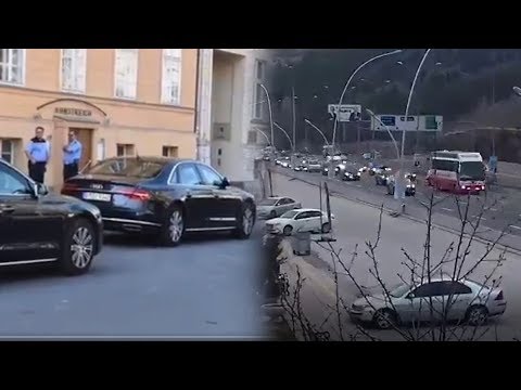 Merkel ve Erdoğan'ın konvoyları sosyal medyada olay oldu!