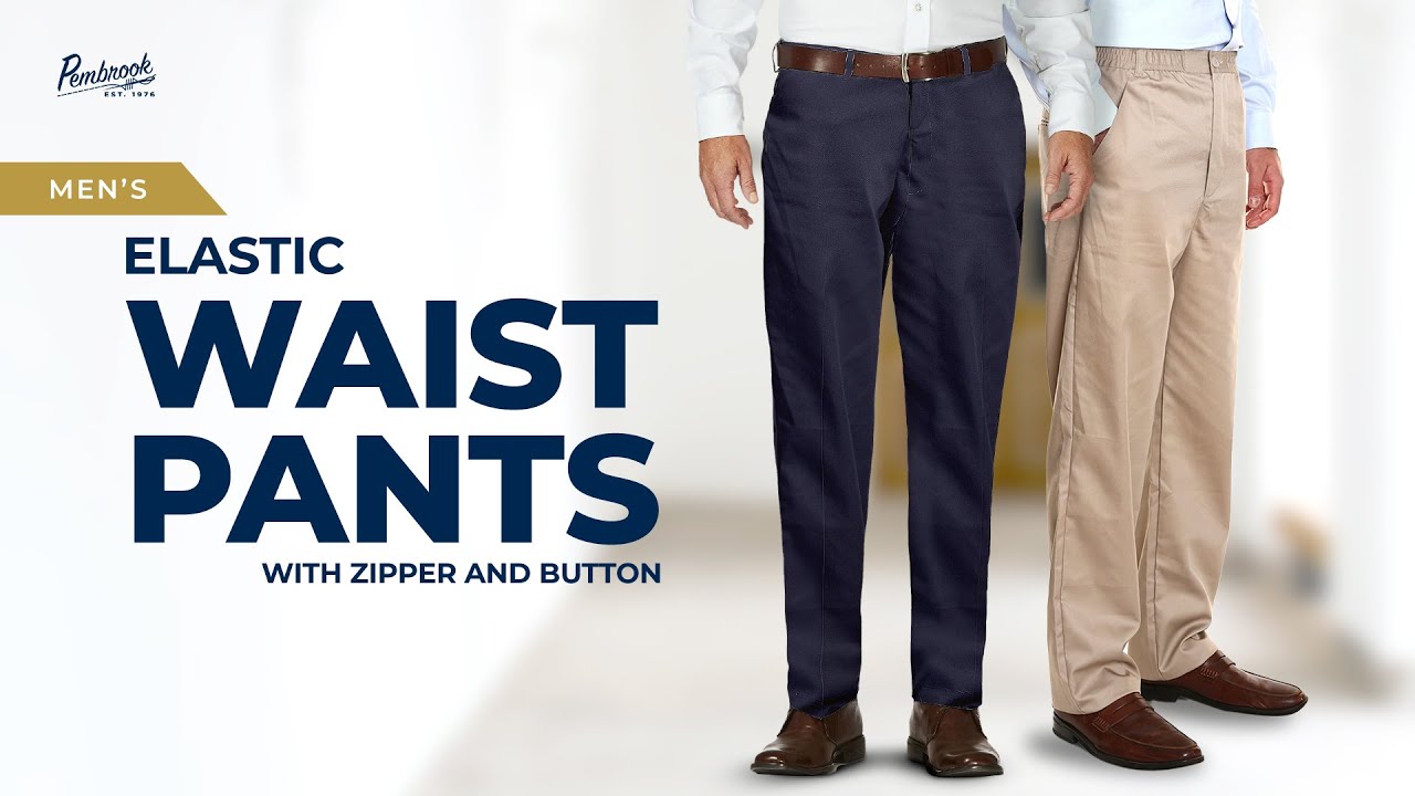 Waist Pants for Seniors | Elastic Adaptive Mens Pants for Elderly with ...