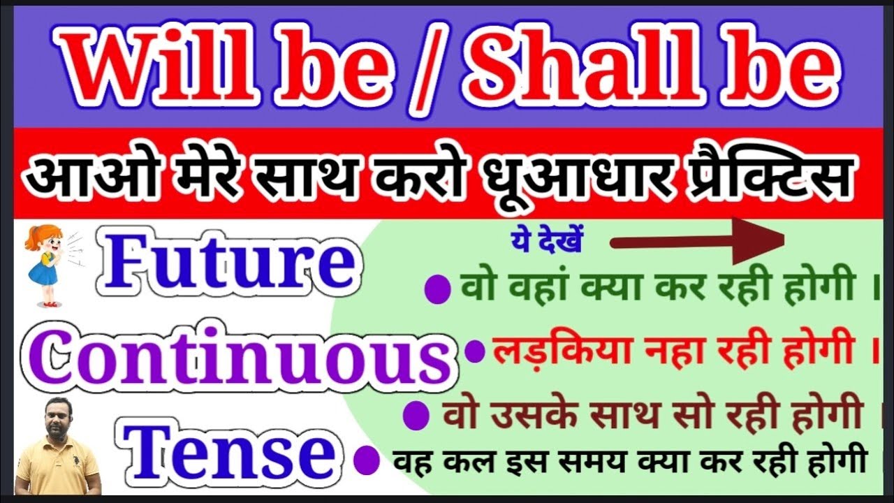 Use of Will be Shall be | Future Continuous tense with example | Future ...