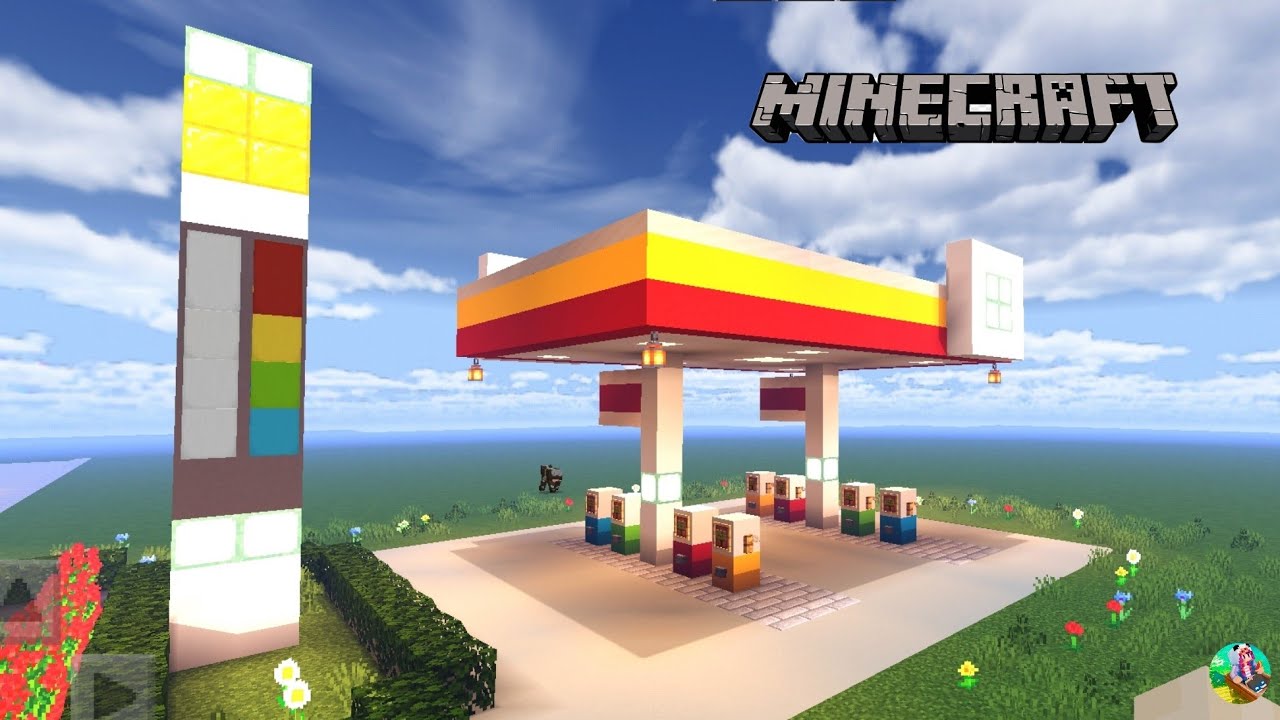 Minecraft:สร้างปั๊มน้ำมัน shell [Build a house in the world of ...