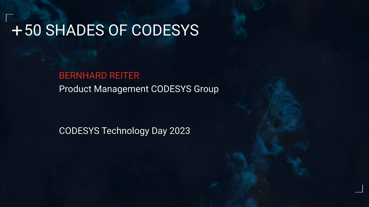50 Shades of CODESYS DE - CODESYS Technology Day 2023 - YouTube